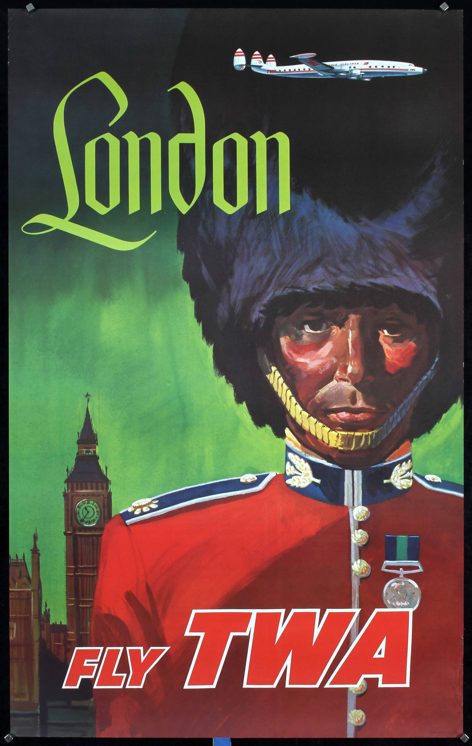 Original 1950s David Klein Twa London Travel Poster Auction