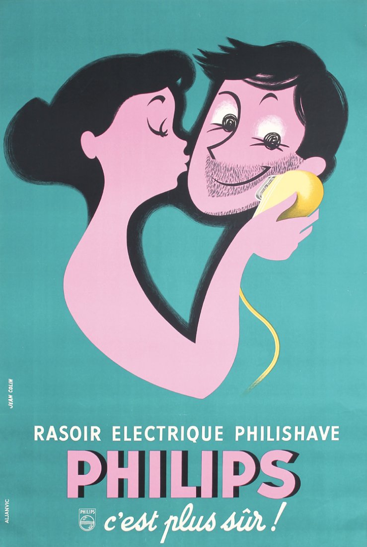 Funny Original 1950s JEAN COLIN French Philips Poster