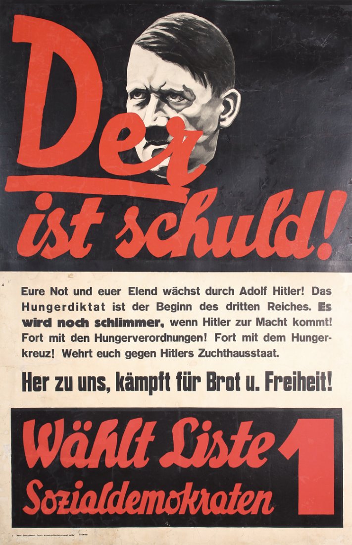 Rare Original 1932 German Anti-Hitler Election Poster - May 03, 2014 ...