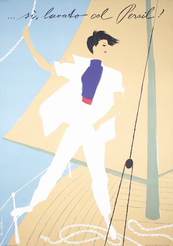 Original Swiss Donald Brun Persil Laundry Poster