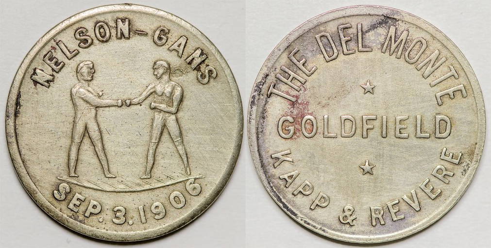 Nelson Gans Fight Token Goldfield, Nv