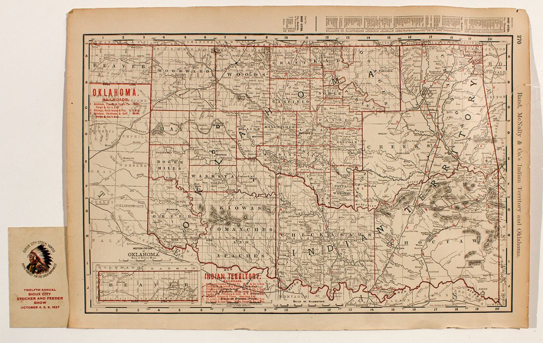 Western Oklahoma Indian Territory Map by Rand, McNally
