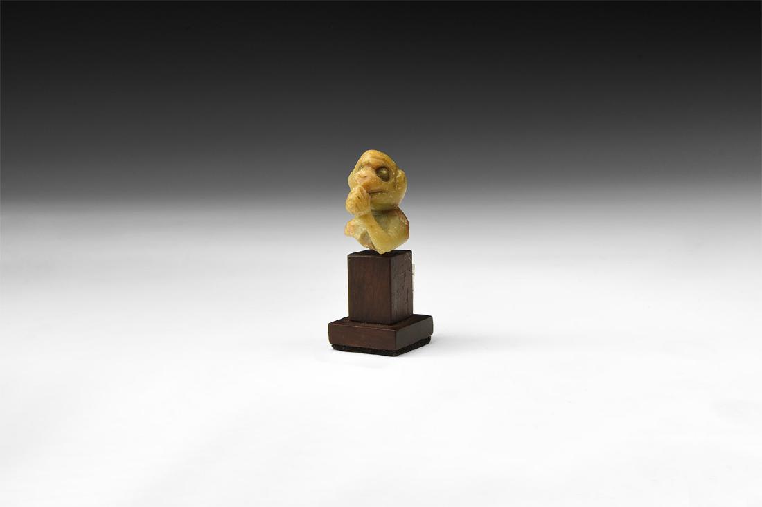 Sumerian Bust of a Monkey Sucking Thumb