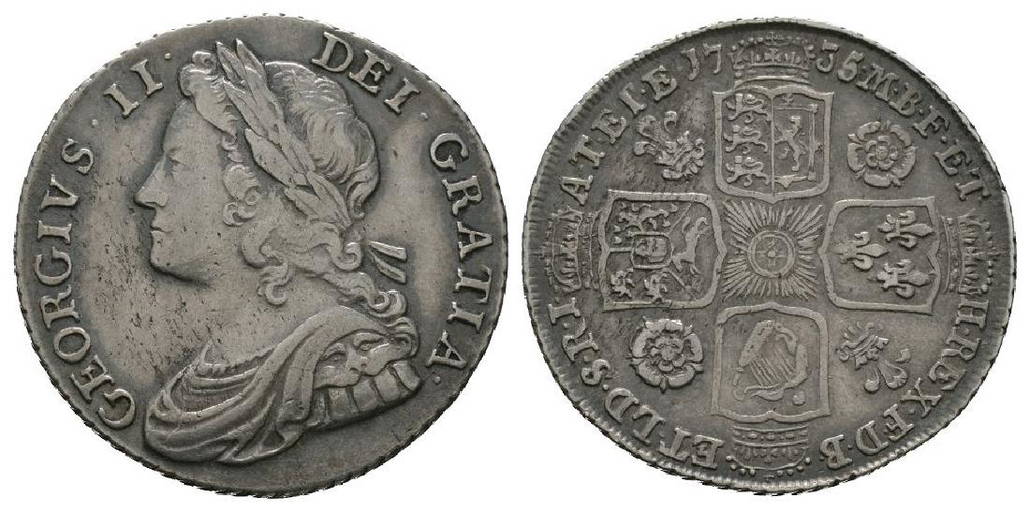 George Ii 1735 Roses And Plumes Shilling