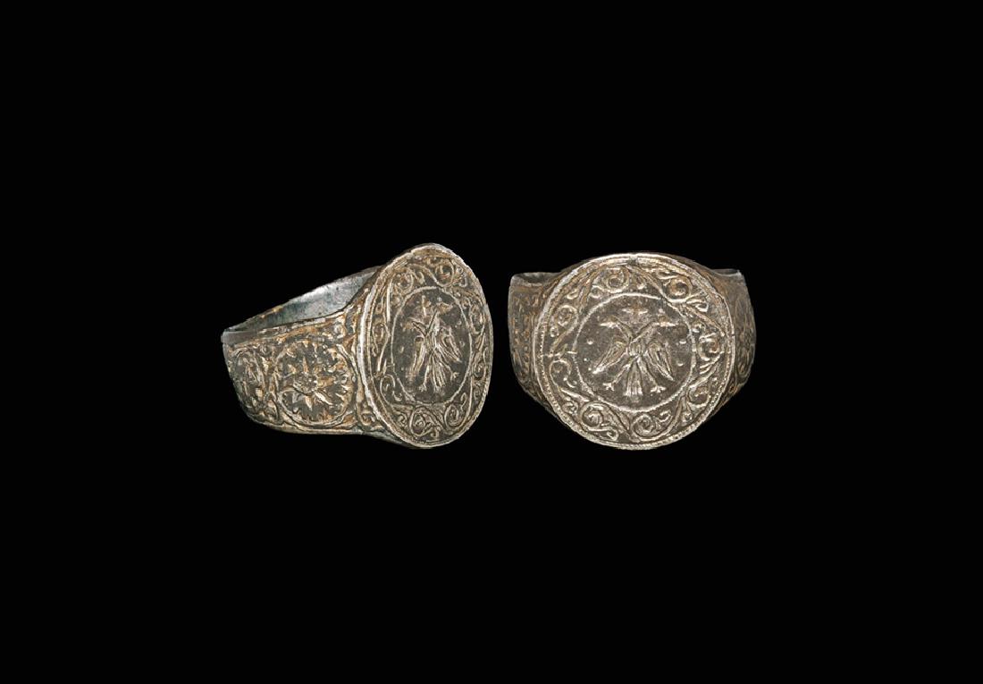 Byzantine Signet Ring with Double-Headed Eagle