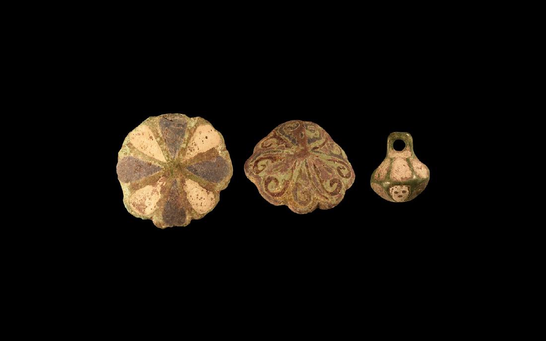 Medieval Enamelled Gilt Mount Group