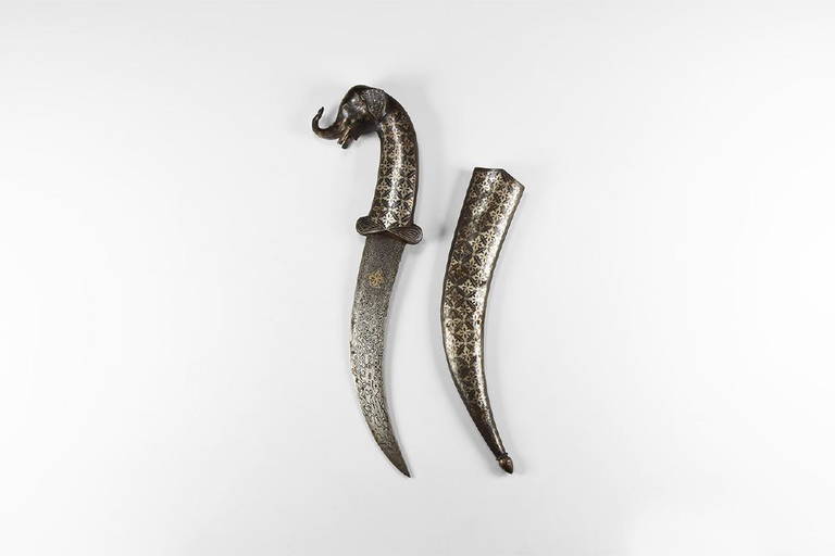 Indian Large Ornate Inlaid Dagger