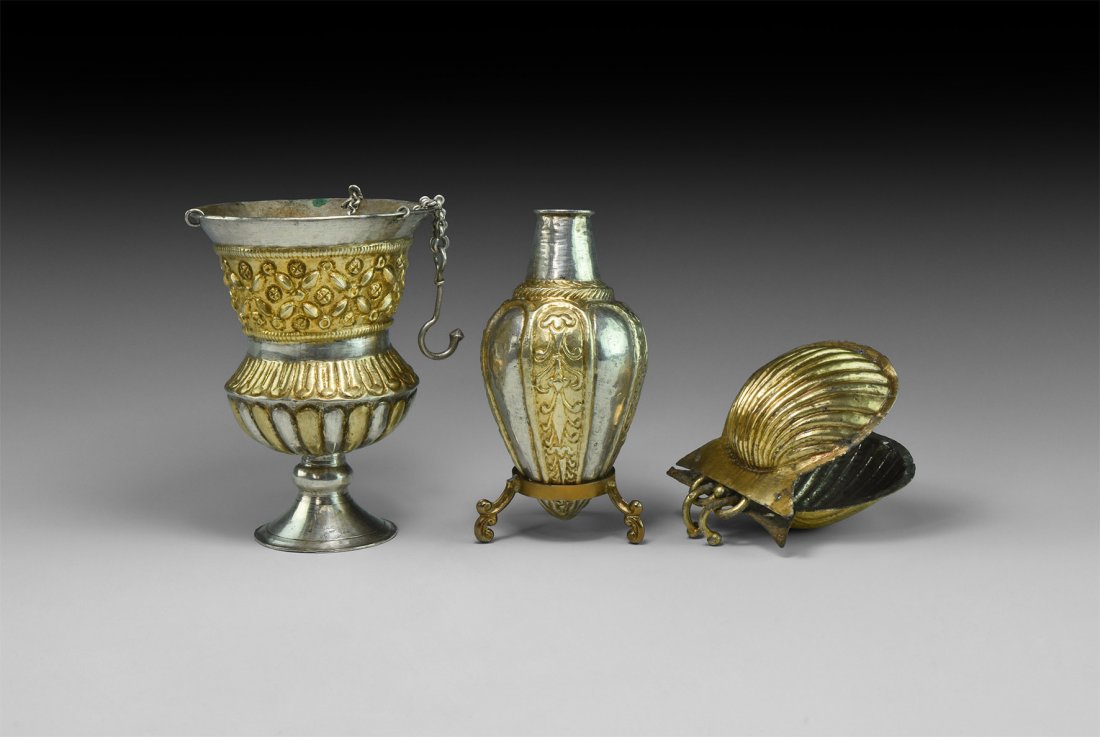 Byzantine Silver-Gilt Priest's Altar Group