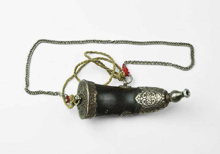 Tibetan Powder Horn Flask