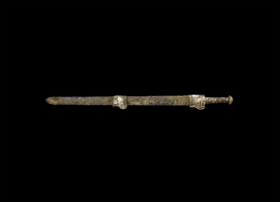 Sassanian Sword with Silver Hilt and Fittings