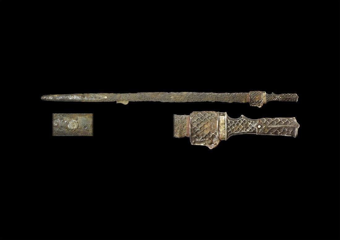 Sassanian Sword with Silver Hilt and Fittings