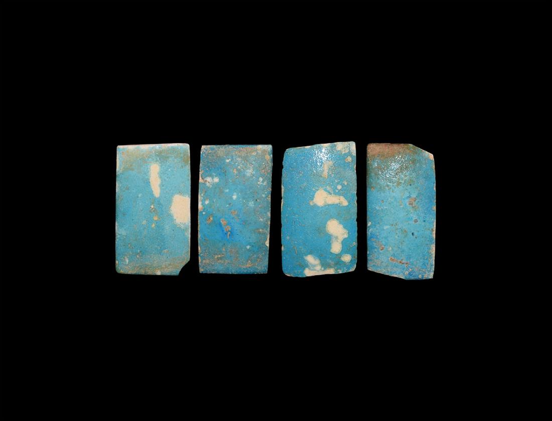 Egyptian Blue Glazed Tomb Wall Tile Group