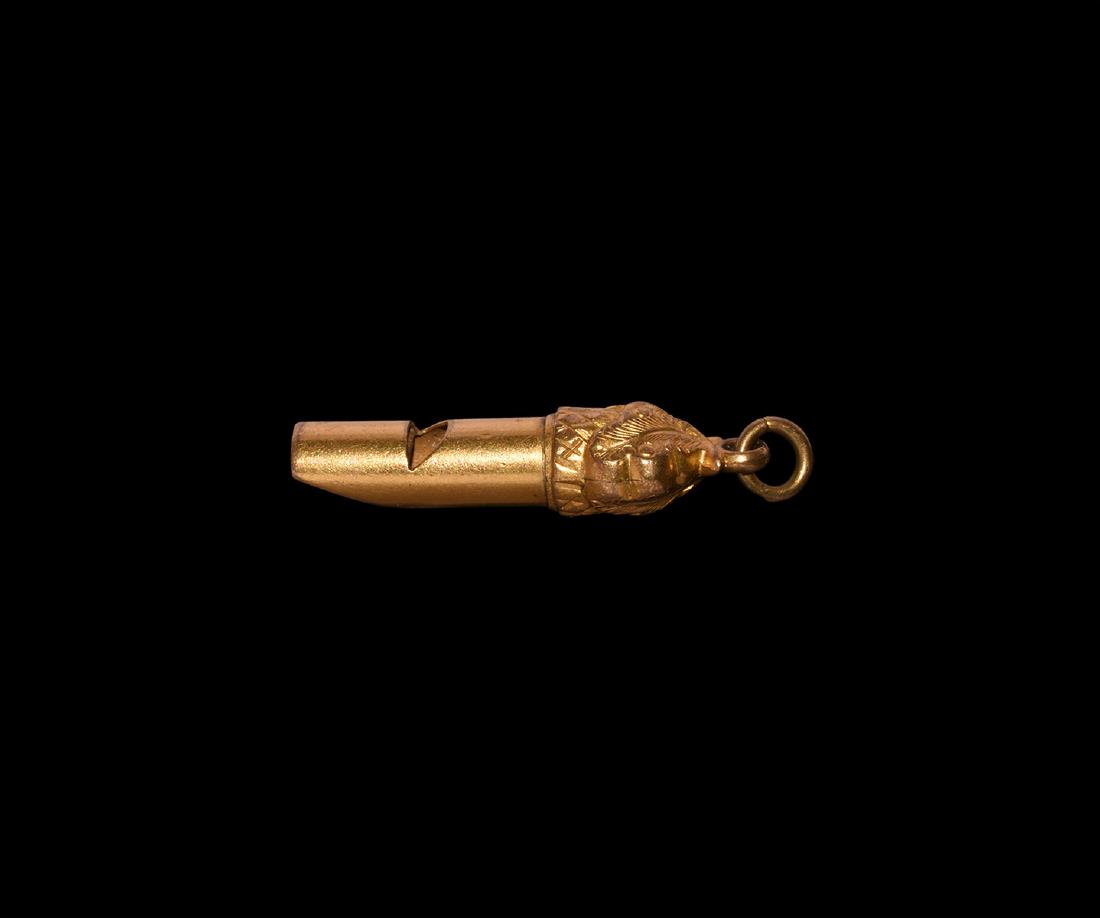 Victorian Gilt Silver Hawking Whistle
