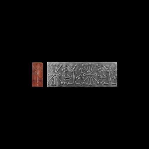 Mitannian Elaborate Cylinder Seal: Winged Genius
