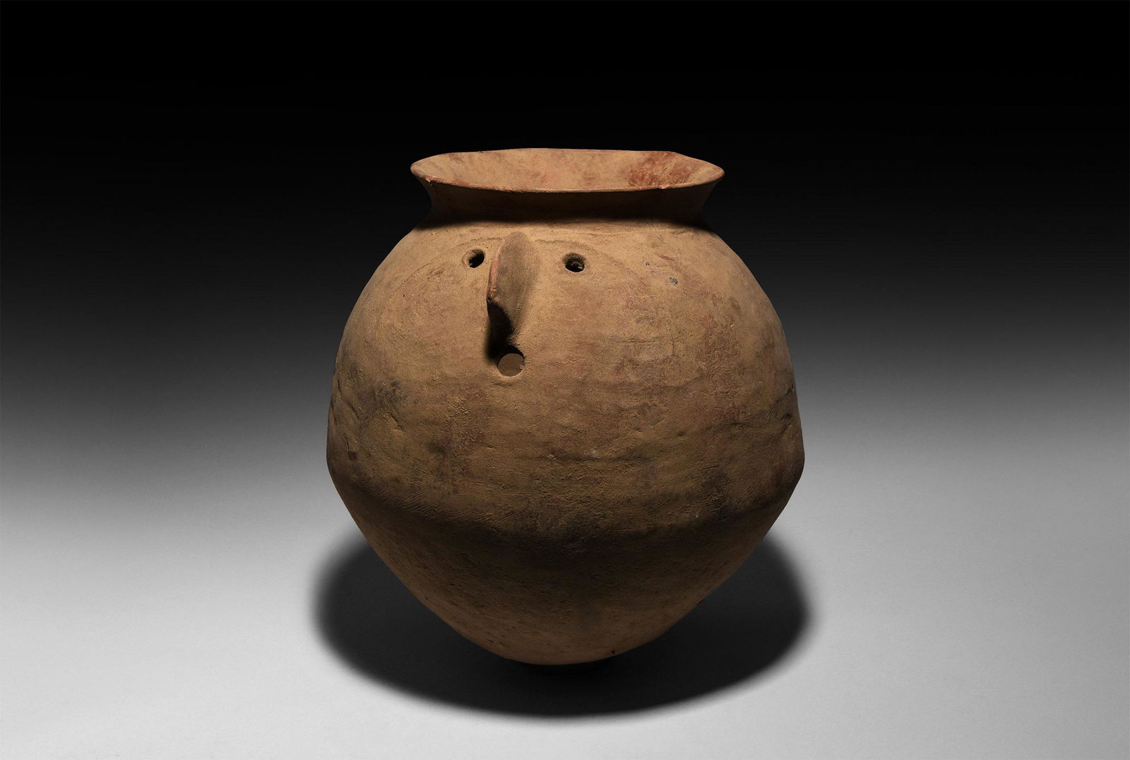Large Roman Storage Vessel With Face
