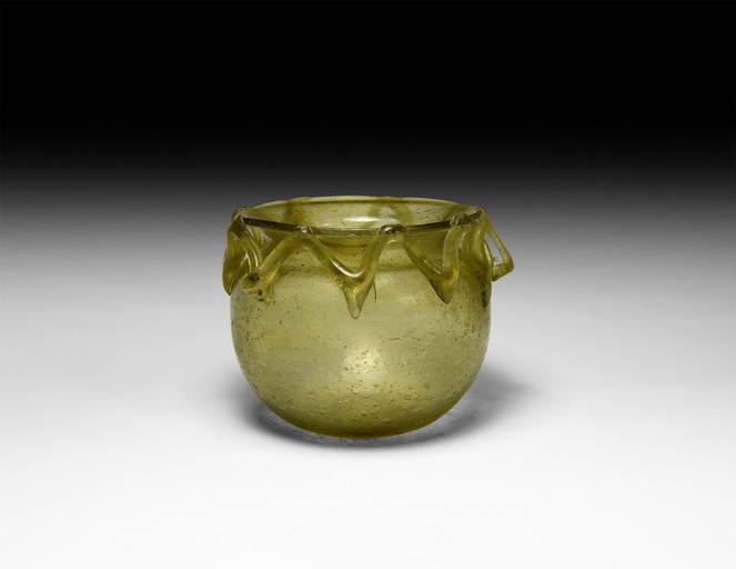 Roman Amber Glass Vessel With Trail
