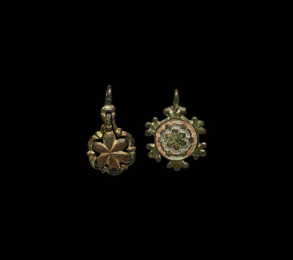 Medieval Floral Heraldic Horse Harness Pendants