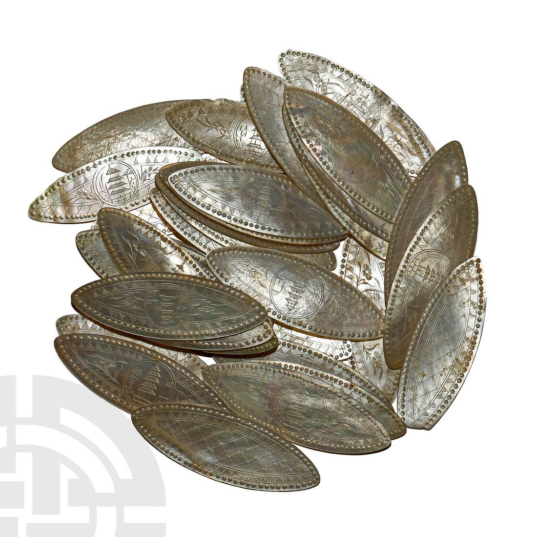 Chinese Mother Of Pearl Gaming Counters [38]