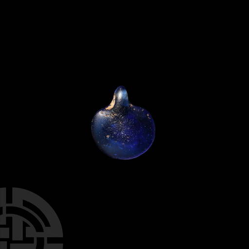 Egyptian Deep Blue Glass Lotus Amulet