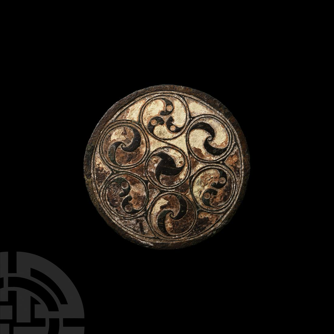Anglo Saxon Bowl Mount La Tene Style Roundels