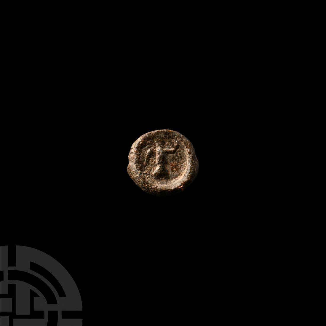 Roman Lead Seal With Victory Holding Wreath