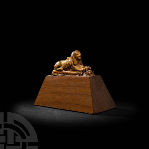 Egyptian Gilt Stucco Sphinx