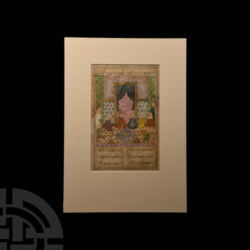 Safavid Miniature Water Colour Painting of Court Scene (#0951) on Feb ...