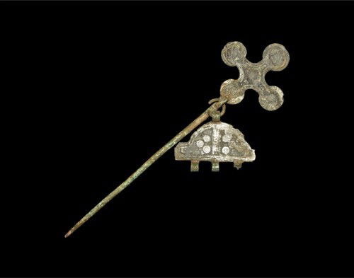 Viking Cruciform Dress Pin with Pendant