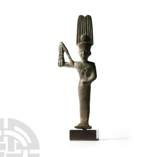 Egyptian Bronze Amun Min Kamutef Statuette