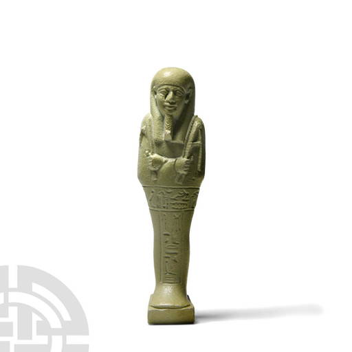 Egyptian Glazed Composition Shabti For Ka Nefer