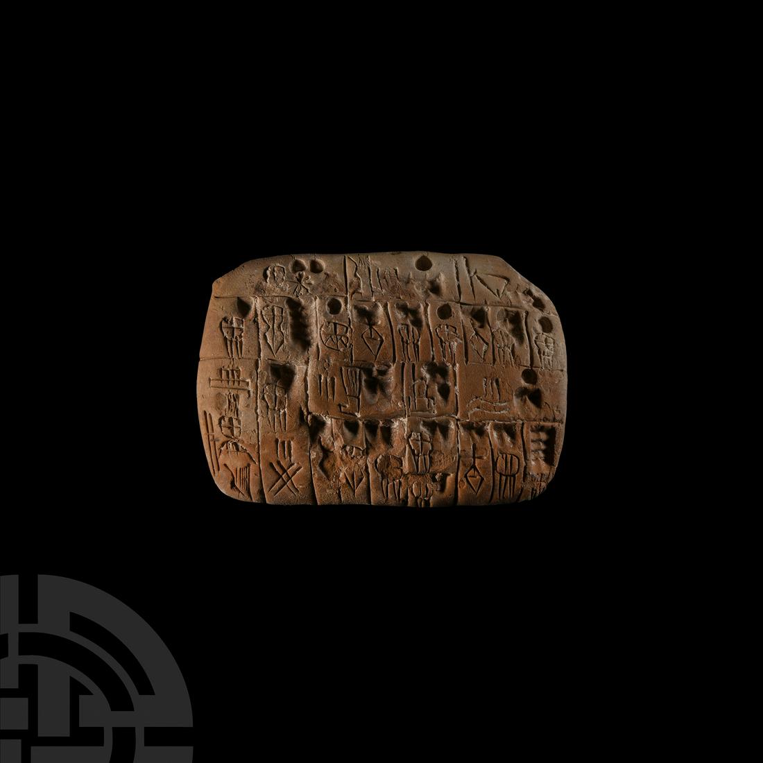 Uruk Pictographic Economic Clay Tablet Relating To Cattle Auction