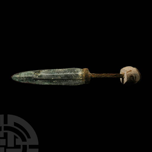 Western Asiatic Bronze Dagger With Stone Pommel