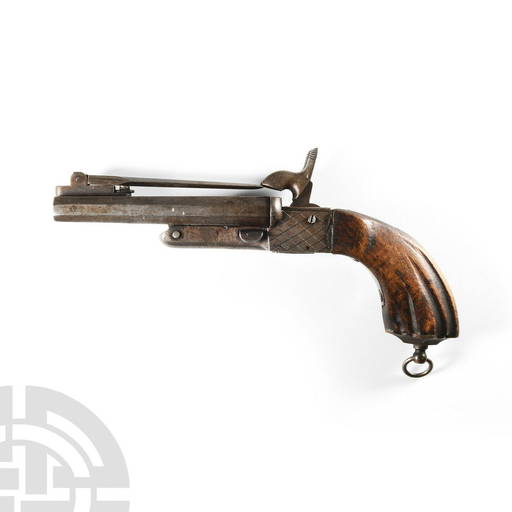 Pinfire Doubled Barrelled Pistol With Bayonet
