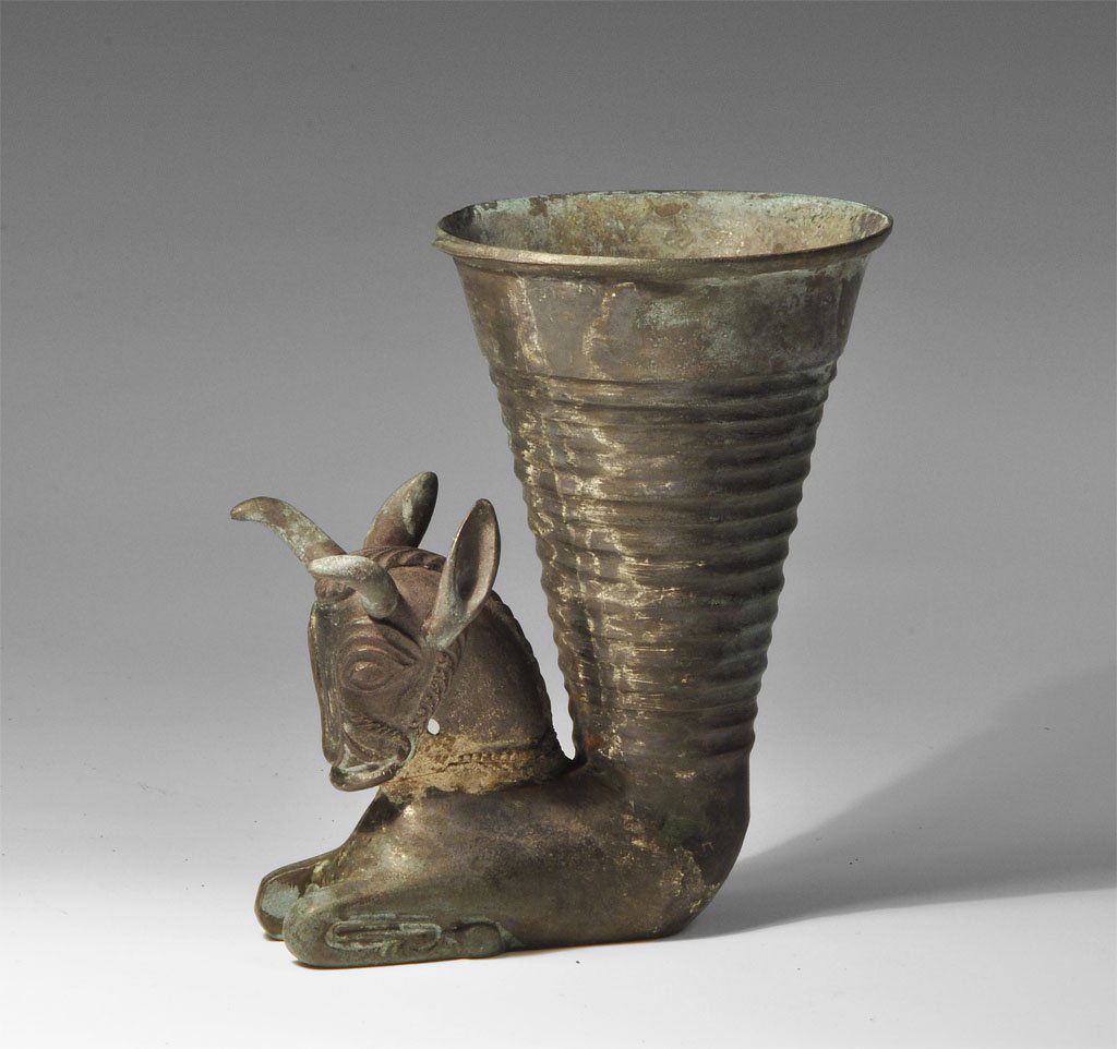 Bactrian Style Bronze Bull Rhyton