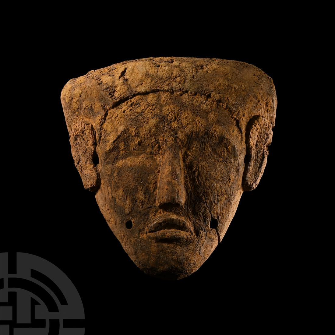 Egyptian Wooden Mummy Face Mask Auction
