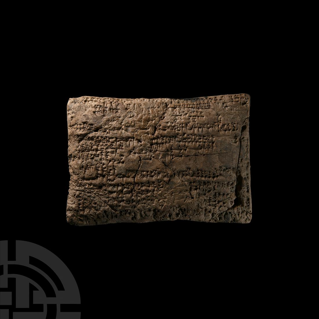 Large Old Babylonian Clay Cuneiform Tablet Containing Lexical Text Auction
