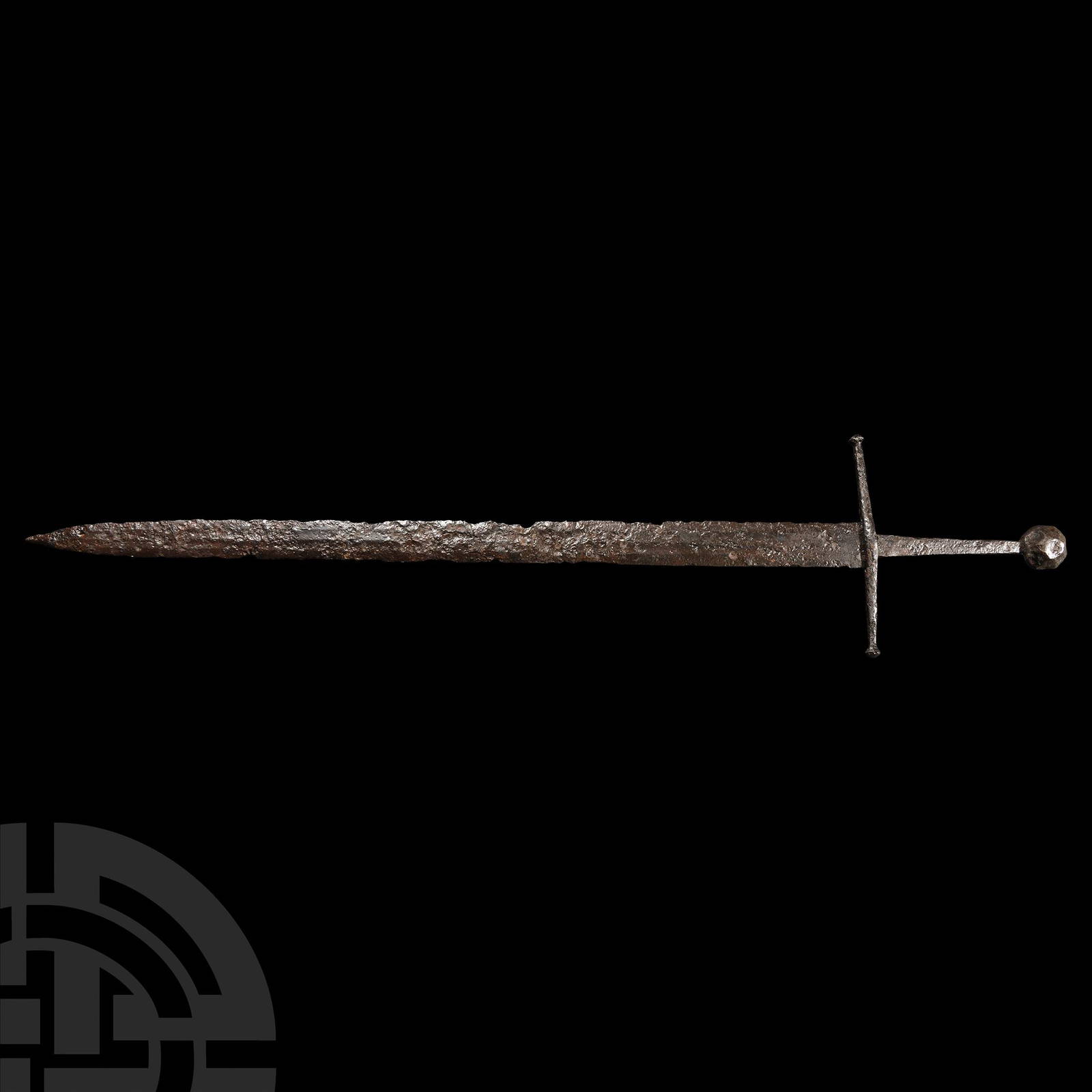 Medieval Iron Hand And Half Sword With Polyhedral Pommel Auction