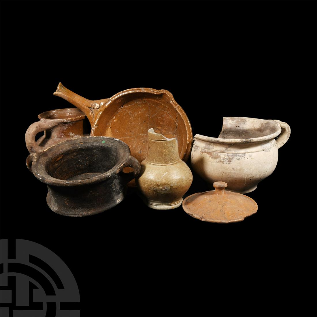 Medieval Glazed Pottery Group Auction