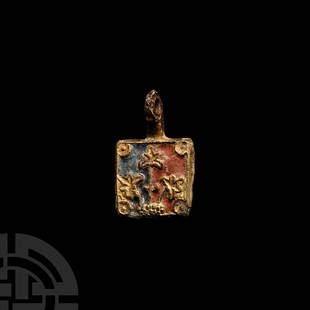 Medieval Gilt Horse Harness Stud With Temple