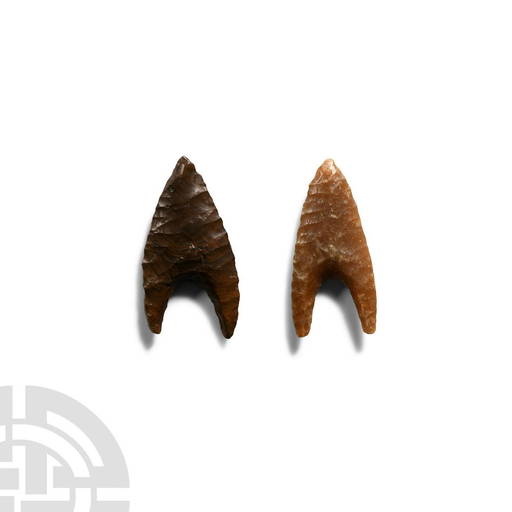 Prehispanic Hollow Base Stone Arrowhead Group