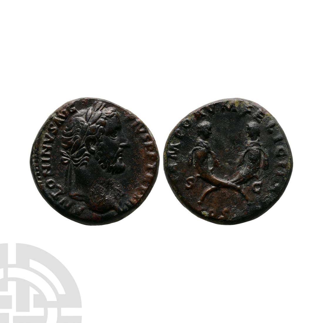 Ancient Roman Imperial Coins Antoninus Pius Crossed Cornuacopiae Ae ...