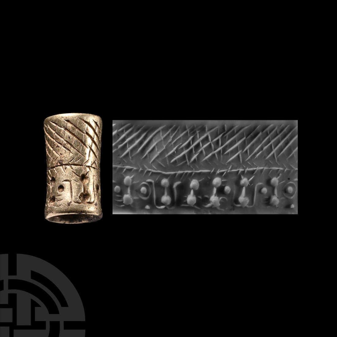 Mesopotamian Silver Cylinder Seal With Two Registers Auction