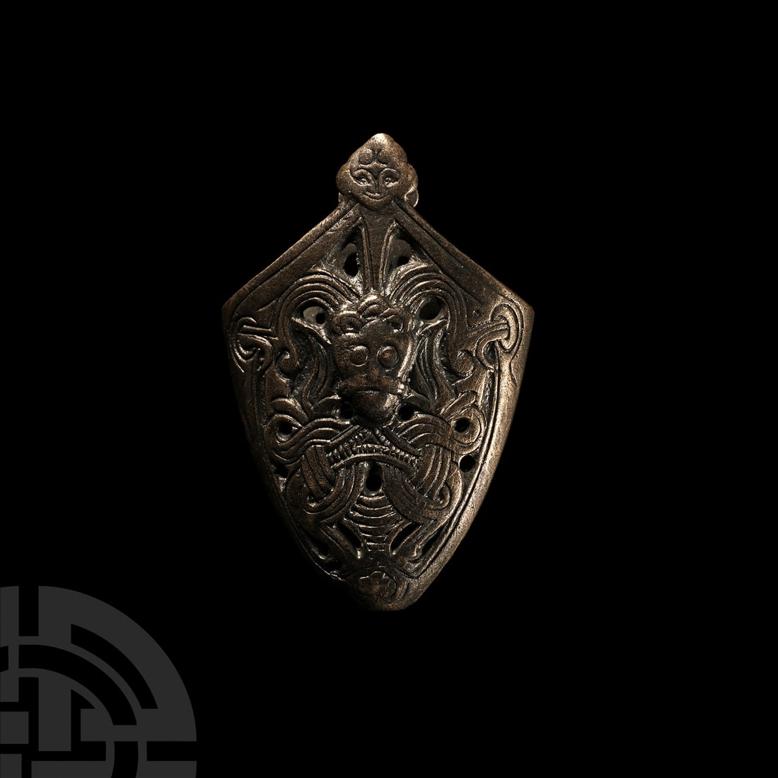 Viking Age Silver Sword Chape With Interlaced Design