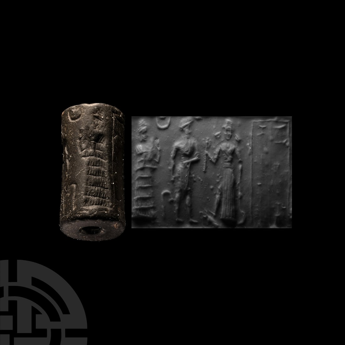 Old Babylonian Stone Cylinder Seal With Ishtar Presentation Scene Auction