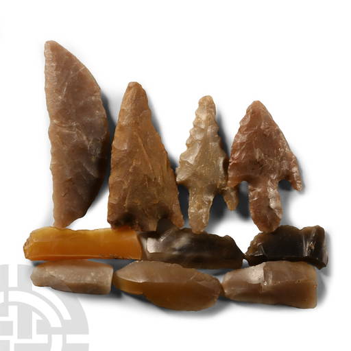 Stone Age Microlith And Arrowhead Collection