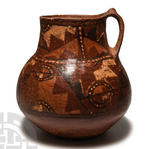 Large Pre Columbian Nazca Terracotta Geometric Jug