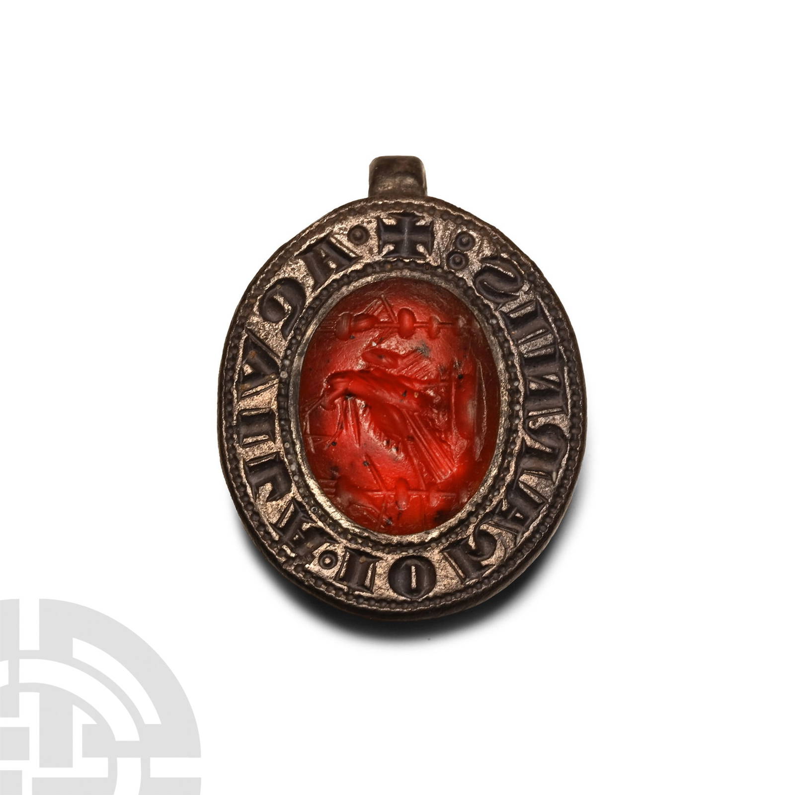 Medieval Silver Seal Matrix For John The Evangelist With Roman Eagle Gemstone Auction