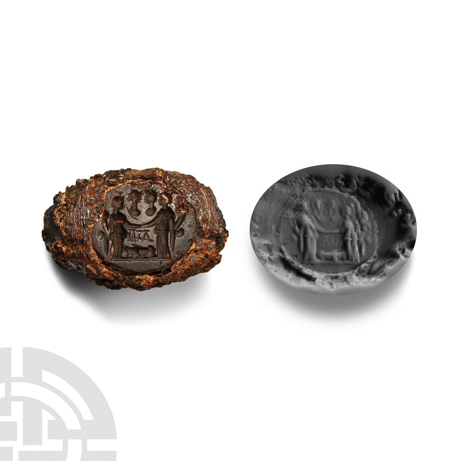 Roman Gemstone In Iron Bezel With Fortuna And Inscription Auction