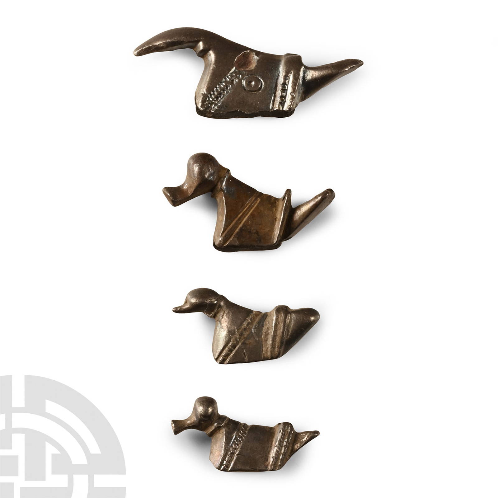 Iron Age Celtic Silver Duck Mount Group Auction