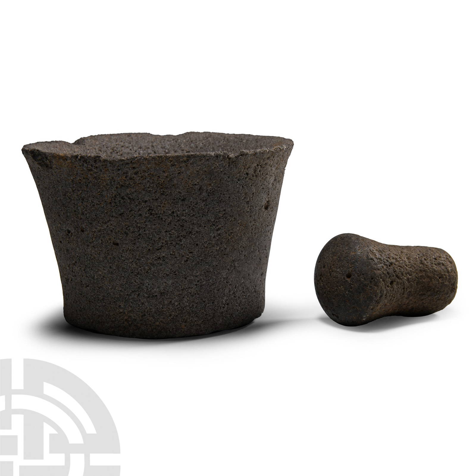 Western Asiatic Basalt Mortar And Pestle Auction